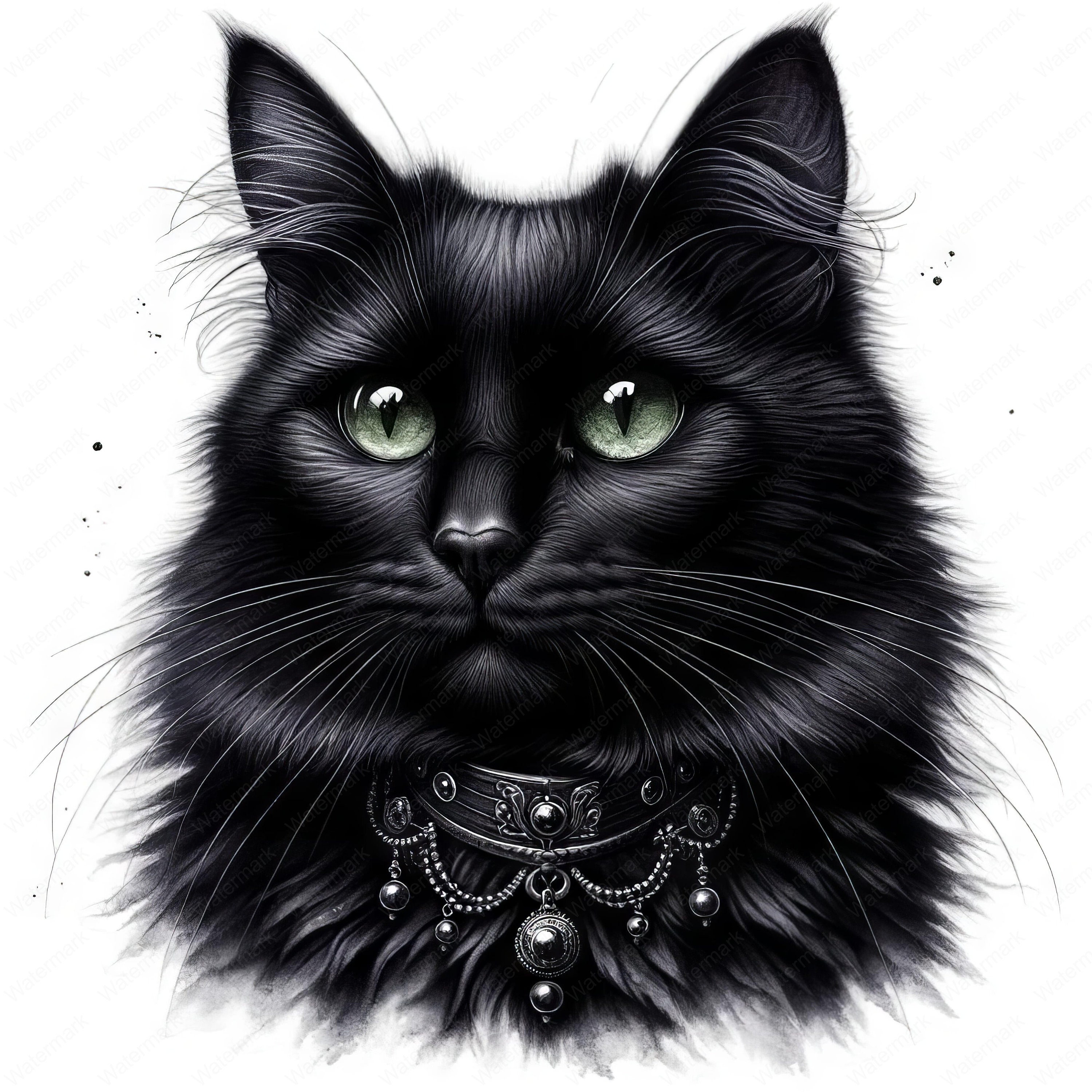 Gothic Cat Clipart: Dark Fantasy Art Printables (commercial Use ...