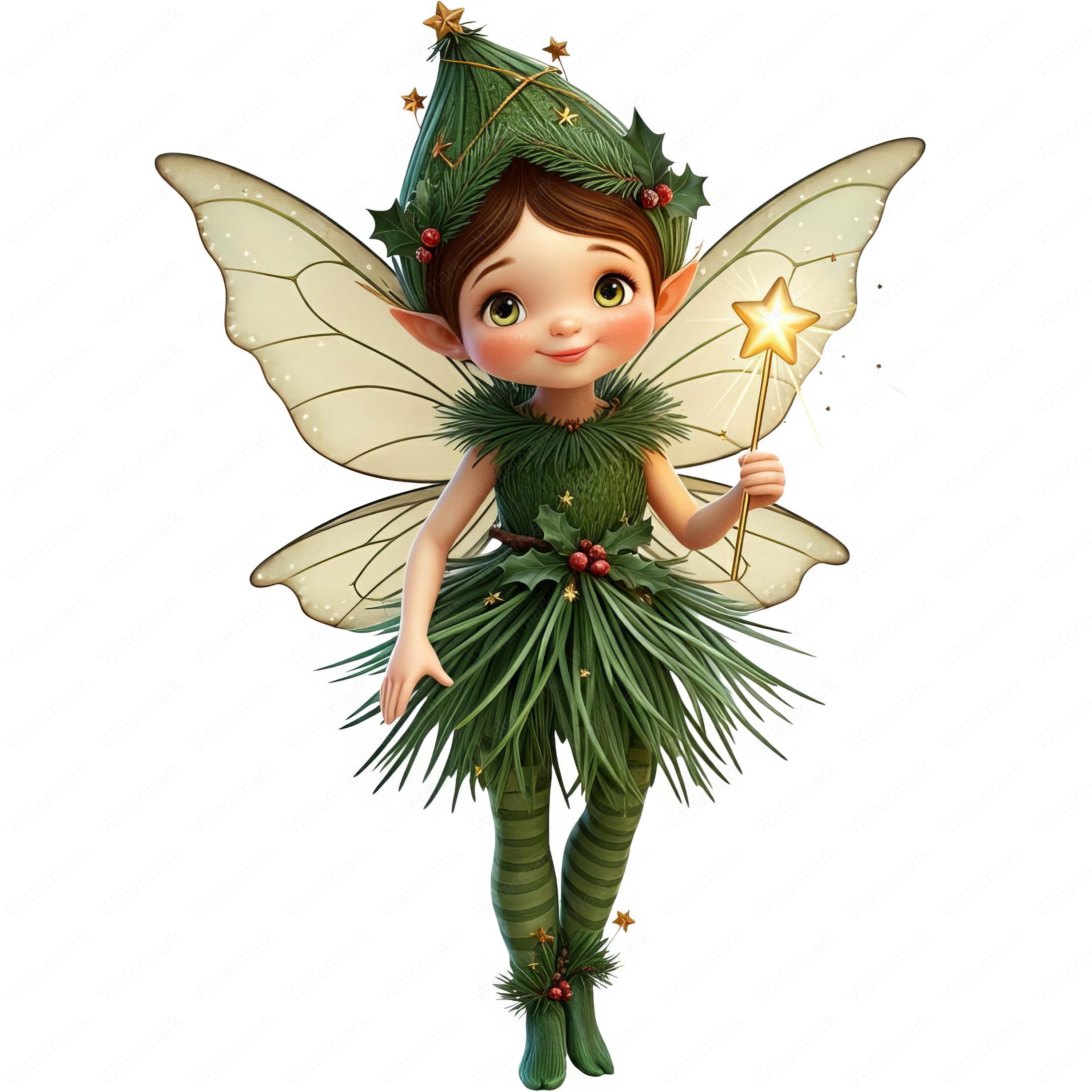 Christmas Pine Fairy Clipart Bundle: Holiday Designs (digital Download ...