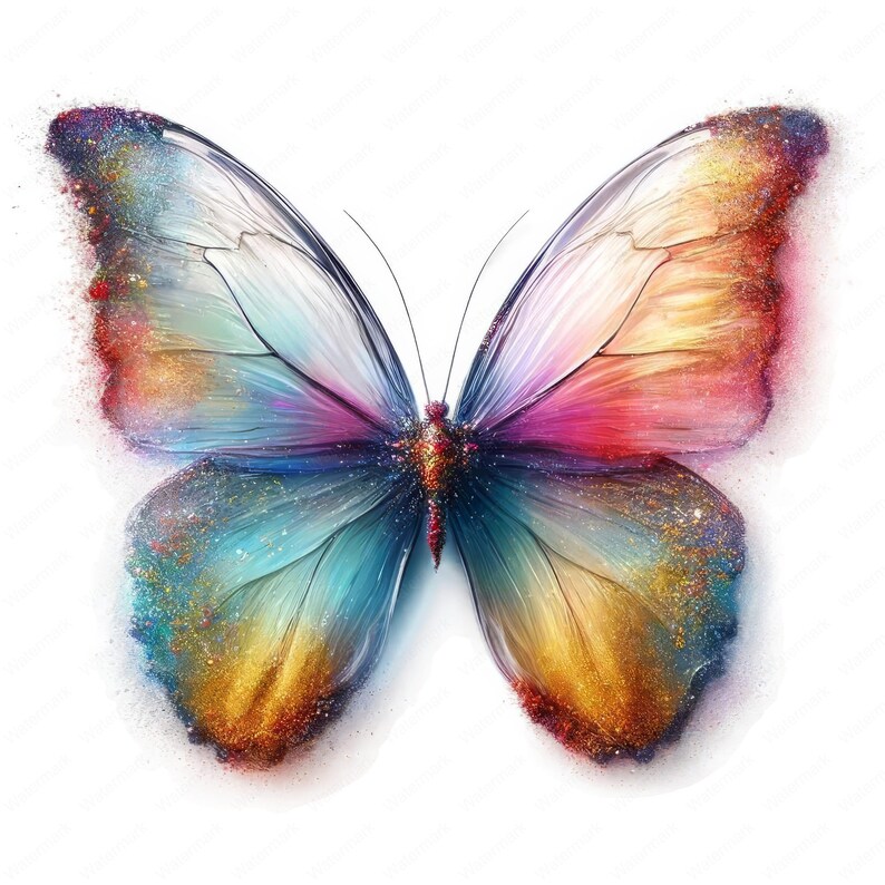 Vivid Butterfly Clipart Bundle | Shimmering Art, Printables (digital ...