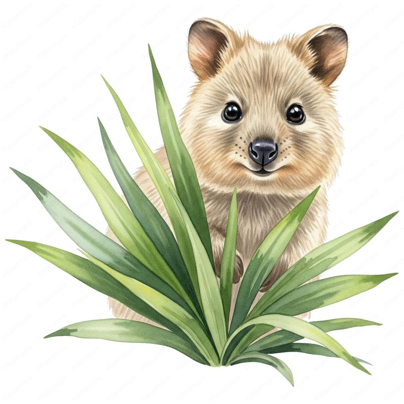 Watercolor Quokka Clipart, Cute Animal PNG Graphics (commercial Use) - Etsy