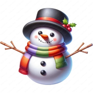 Cute Snowman Clipart | Adorable Snowman Clipart Bundle | 10 High ...