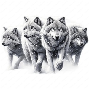 Wolf Pack Clipart | Dynamic Wolf Pack Clipart Bundle 01 | 10 High ...