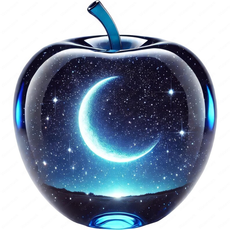 Night Sky Apple Clipart Bundle: Celestial PNG/JPG Designs (commercial ...