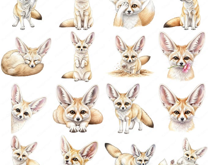 Cactus Clipart Succulent Fox Clipart Cacti Clip Art Fennec Fox Desert ...