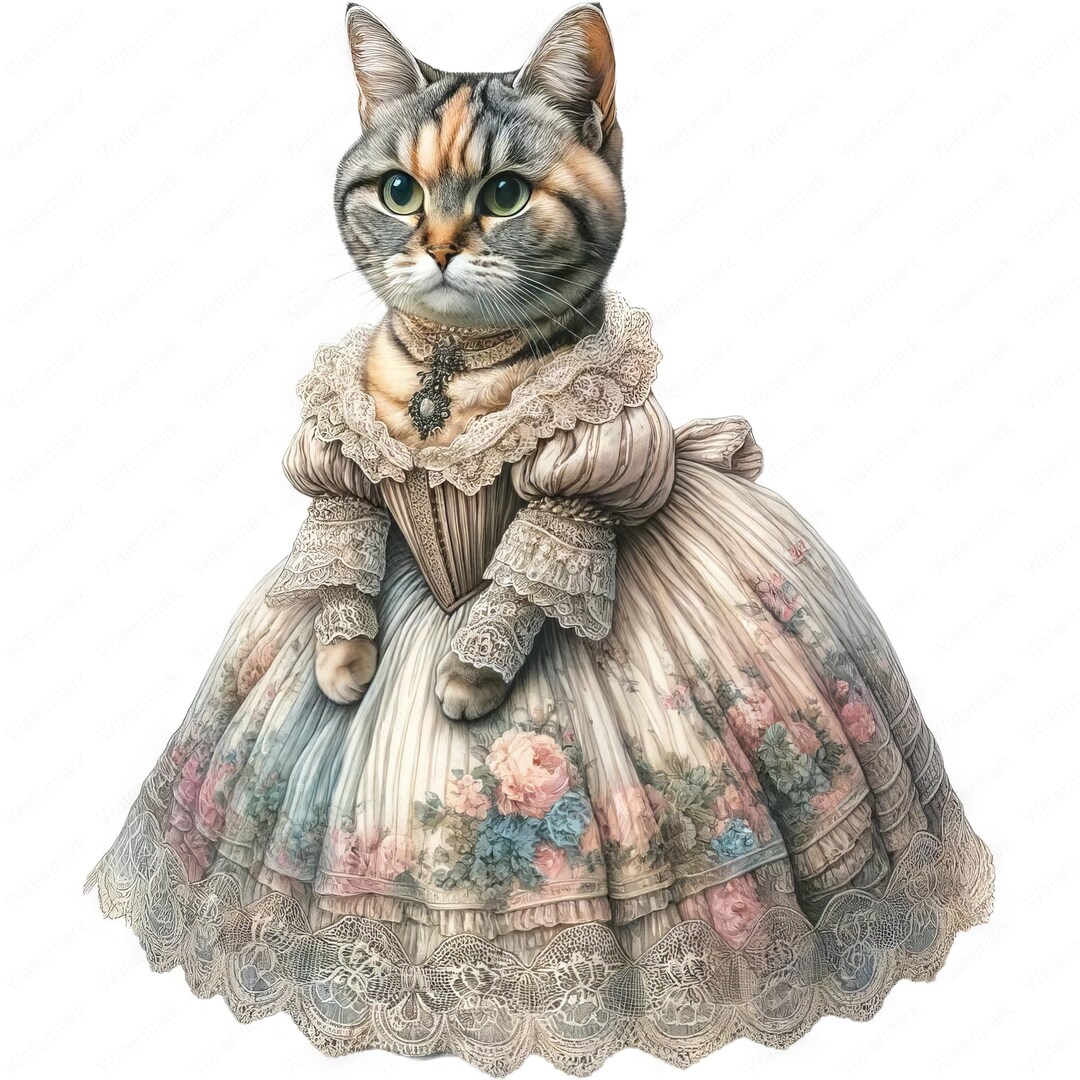 Lady Cat Clipart Elegant Lady Cat Clipart Bundle 10 High-quality Images ...