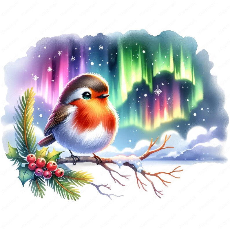Christmas Robin Clipart Bundle: Holiday Designs (digital Download) - Etsy