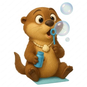 Summer Otter Clipart Bundle, Cute Beach Otters PNG Set, Surfing ...