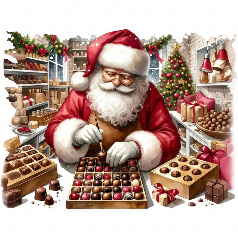Festive Santa Clipart Bundle | 10 Christmas Art Designs (commercial Use ...