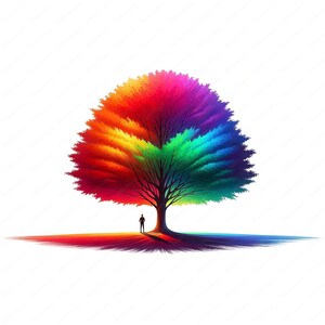 Rainbow Tree Clipart Bundle: Colorful Nature Art (digital Download) - Etsy