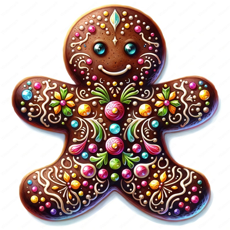 Festive Gingerbread Man Clipart Bundle: Christmas Art (commercial Use ...