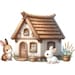Bunny House Clipart Cozy Bunny House Clipart Bundle 10 High-quality ...