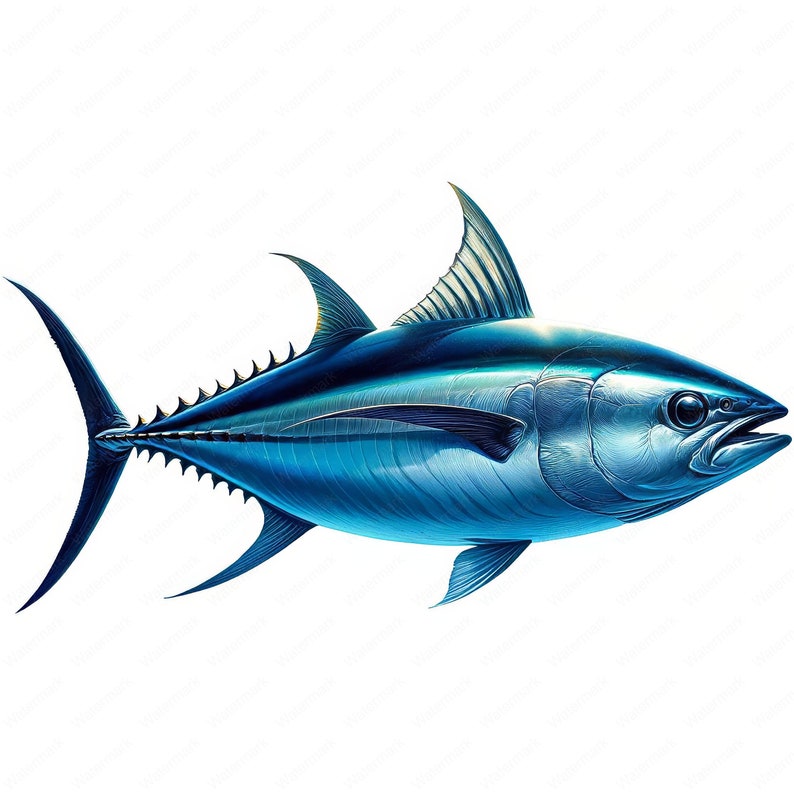 Realistic Tuna Fish Clipart Bundle: Marine Art Printables (digital ...