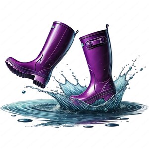 Rain Boot Clipart | Colorful Rain Boot Clipart Bundle | 10 High-quality ...