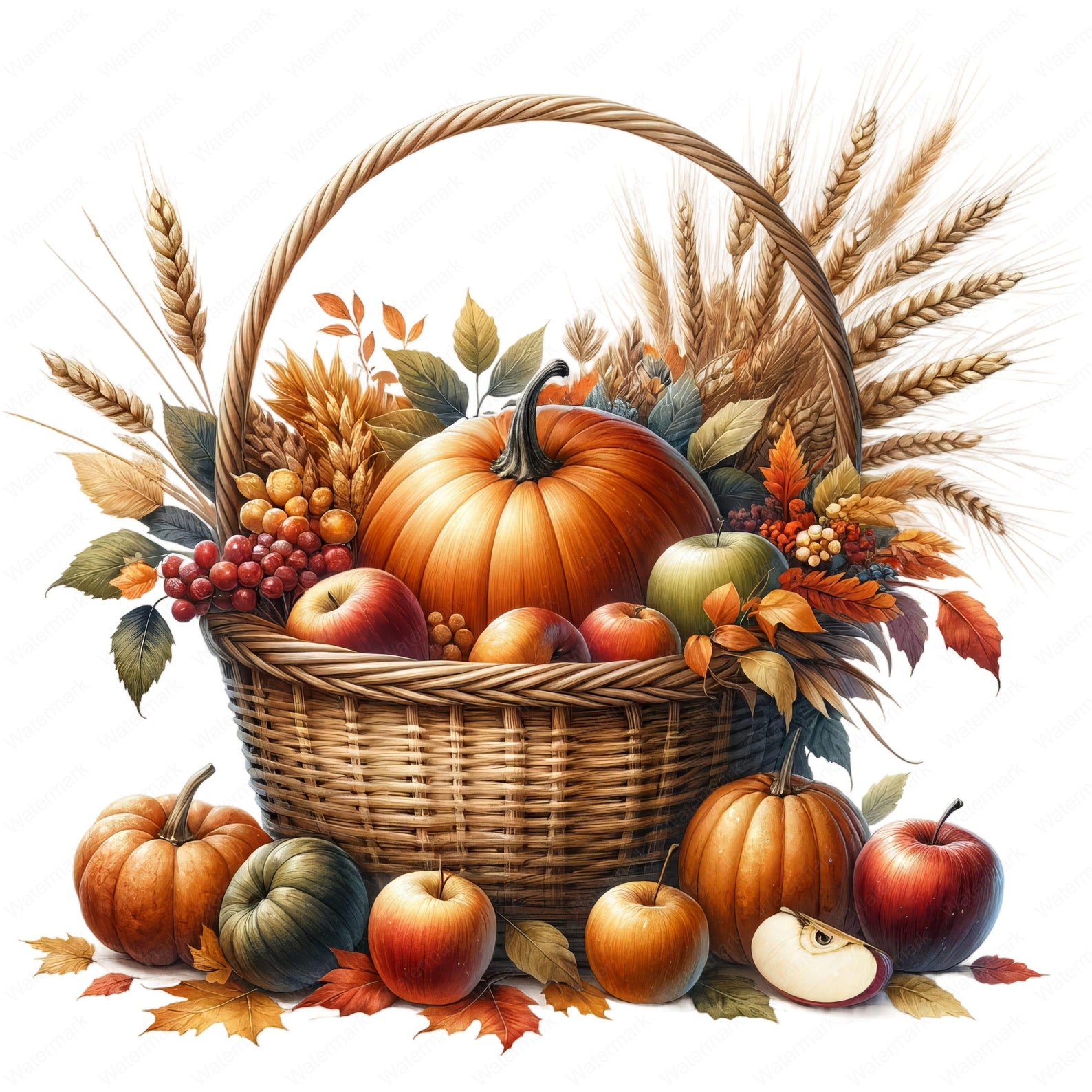 Autumn Harvest Clipart Bundle: Fall Art Printables (commercial Use ...