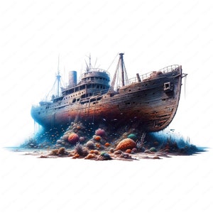 Sunken Ship Clipart: Nautical Art Bundle (digital Download) - Etsy