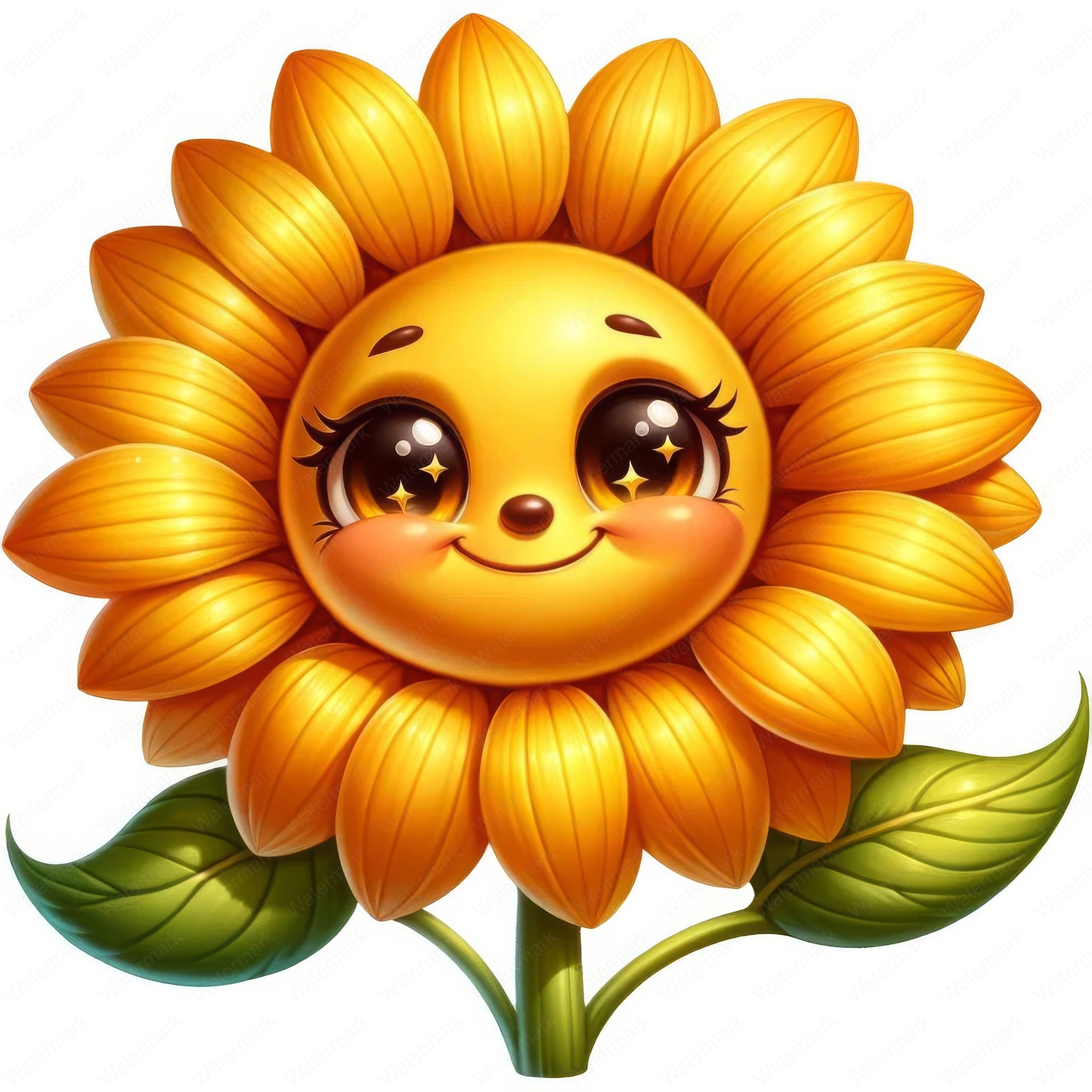 Sunflower Smiley Face Clipart Bundle | Cheerful Flower Art (digital ...