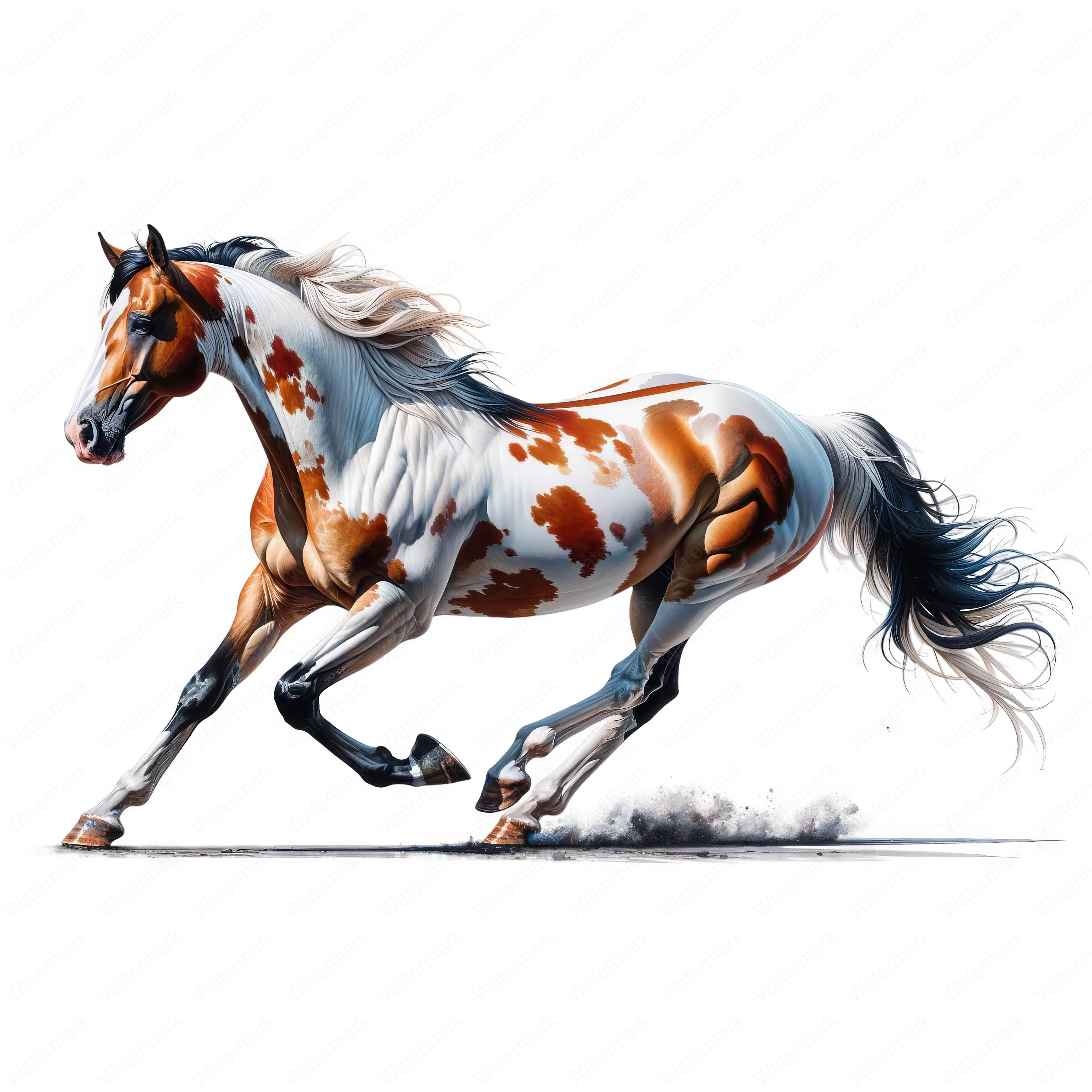 Majestic Paint Horse Clipart | Equine Art Printables (digital Download ...
