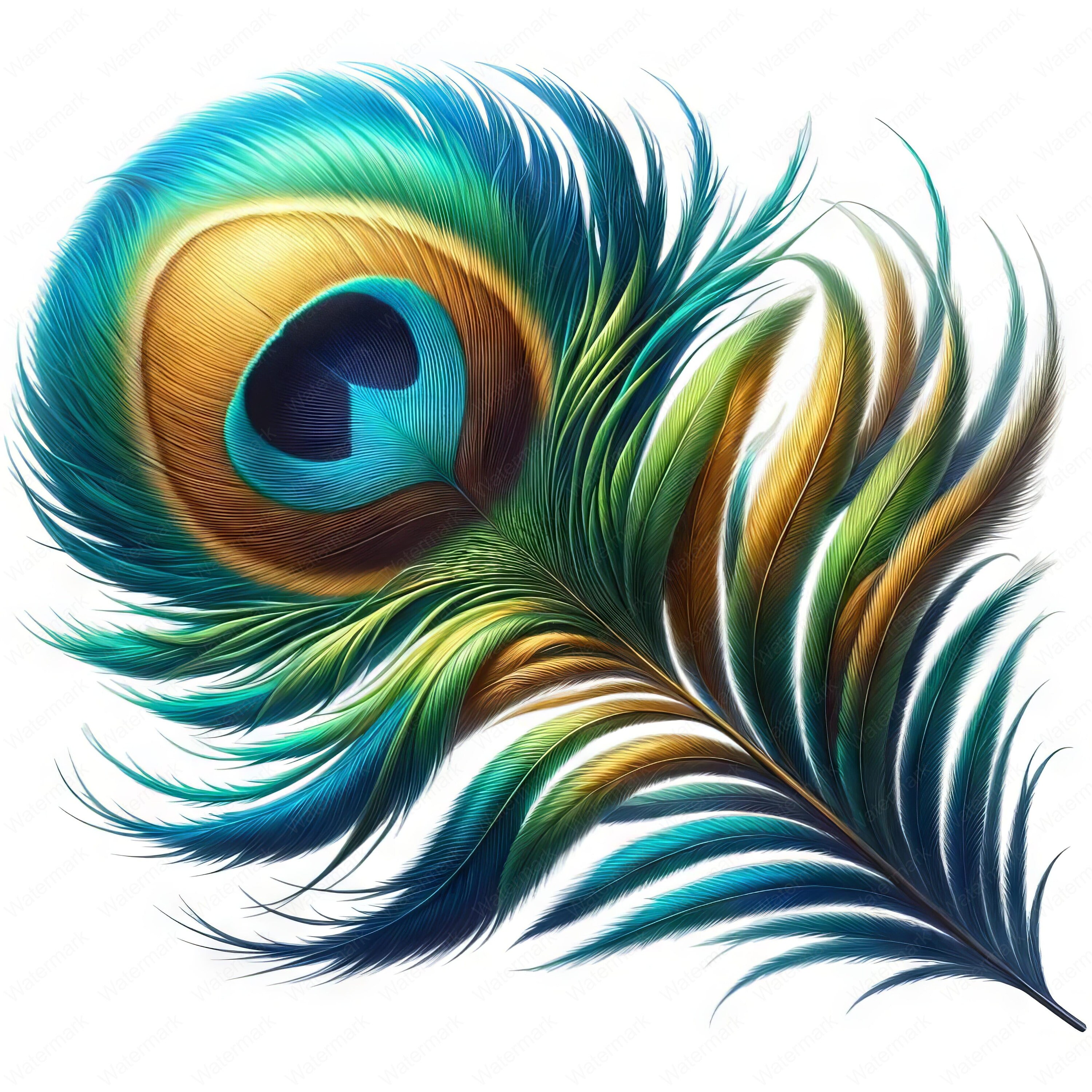 Peacock Feather Clipart | Vibrant Peacock Feather Clipart Bundle | 10 ...