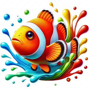 Vibrant Clownfish Clipart Bundle: Ocean Art Printables (digital ...