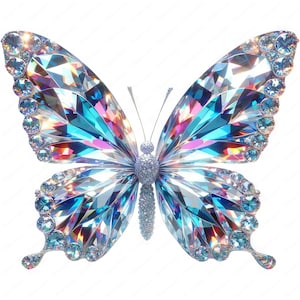Diamond Butterfly Clipart | Sparkling Diamond Butterfly Clipart Bundle ...