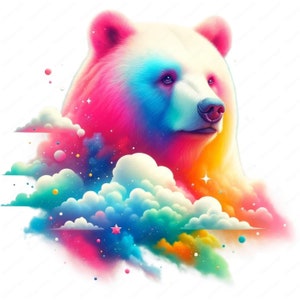 Colorful Bear Clipart | Vibrant Bear Clipart Bundle | 10 High-quality ...