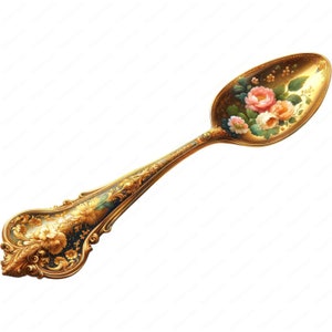 Victorian Teaspoon Clipart Elegant Teaspoon Clipart Bundle 10 High ...