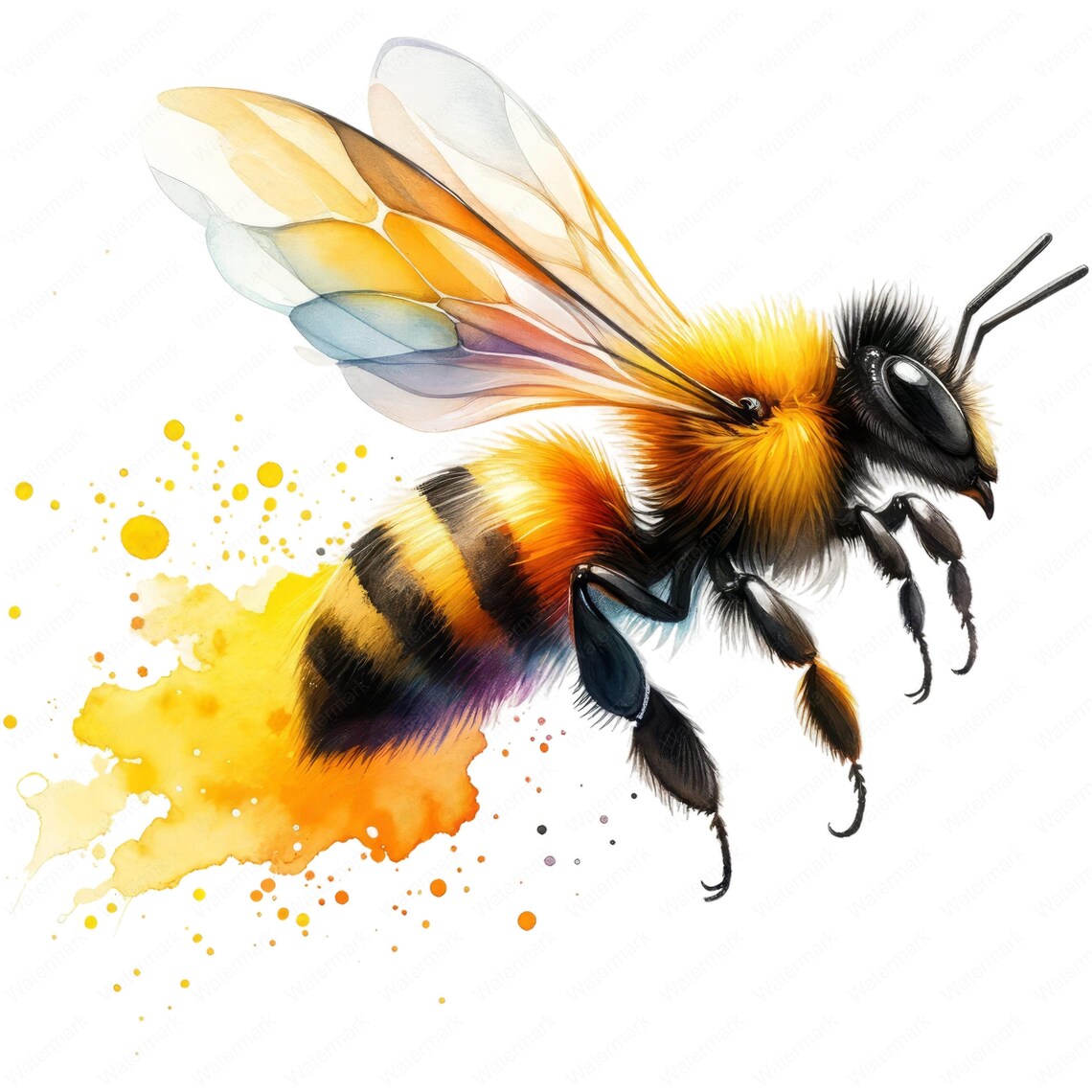 Vibrant Bee Clipart Bundle | Insect Art, Commercial Use (digital ...