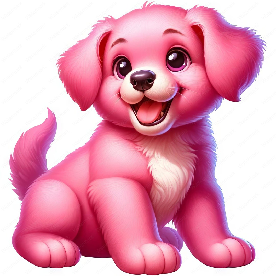 Cute Pink Puppy Clipart | Adorable Pink Puppy Clipart Bundle | 10 High ...