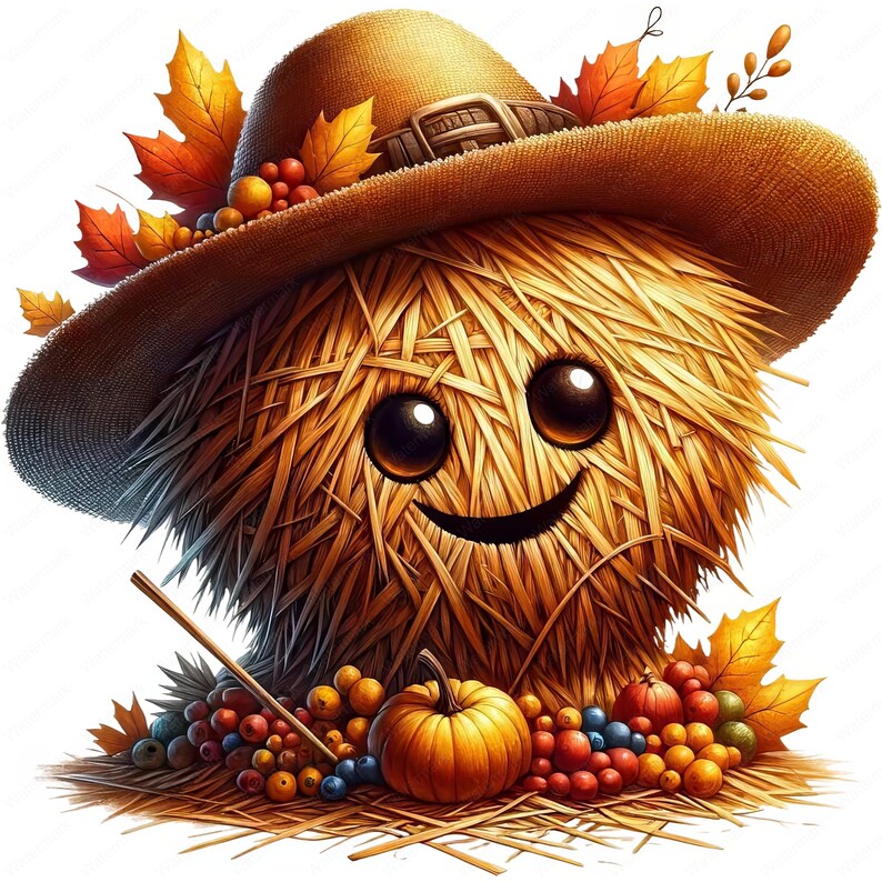 Cute Scarecrow Clipart Bundle | Fall Harvest Art (digital Download) - Etsy