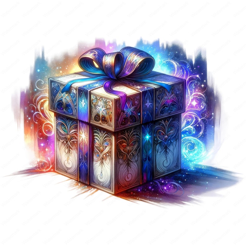 Mystical Gift Box Clipart: Fantasy Art Printables (digital Download) - Etsy