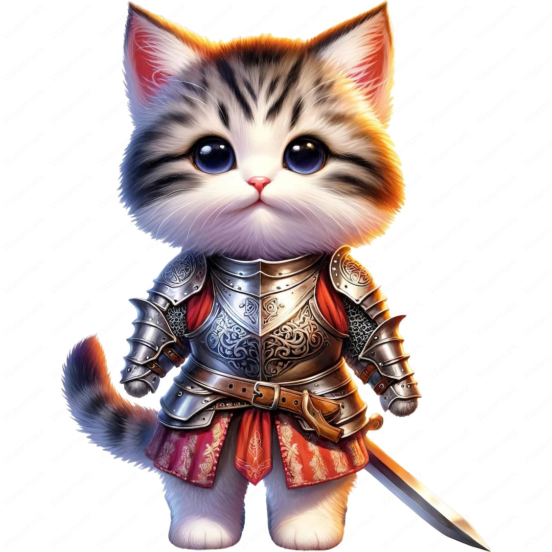 Knight Cat Clipart | Valiant Knight Cat Clipart Bundle | 10 High ...