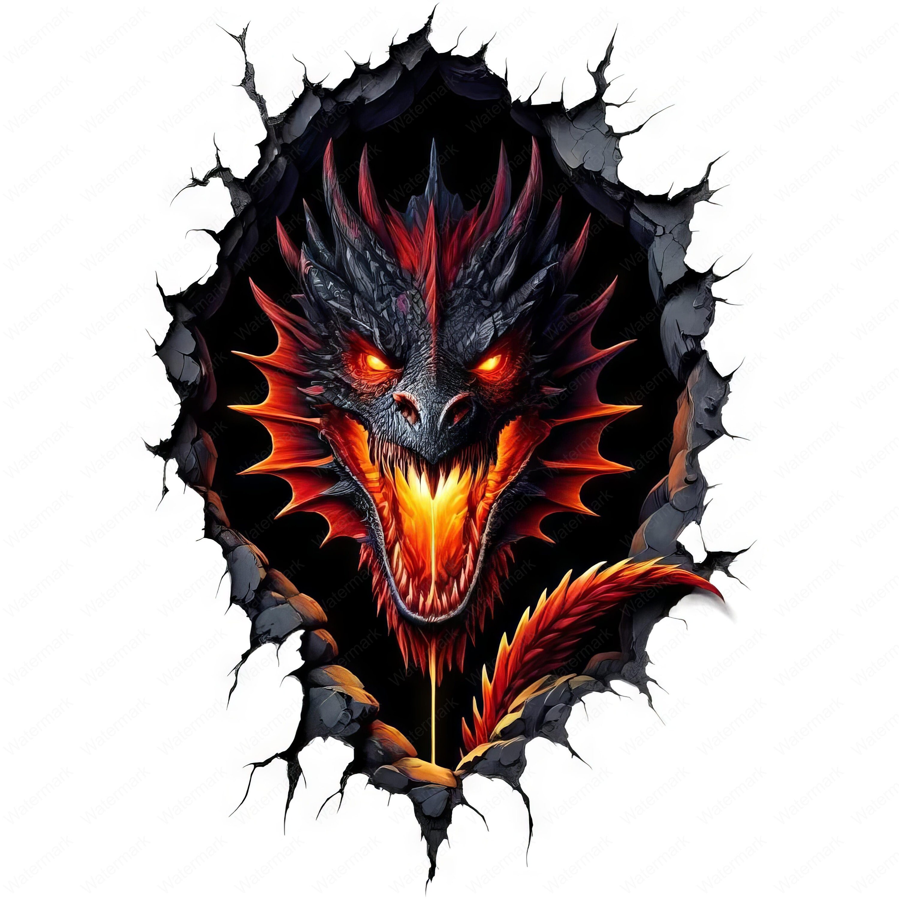 Terrifying Dragon Clipart Bundle: Fantasy Art Designs (digital Download ...