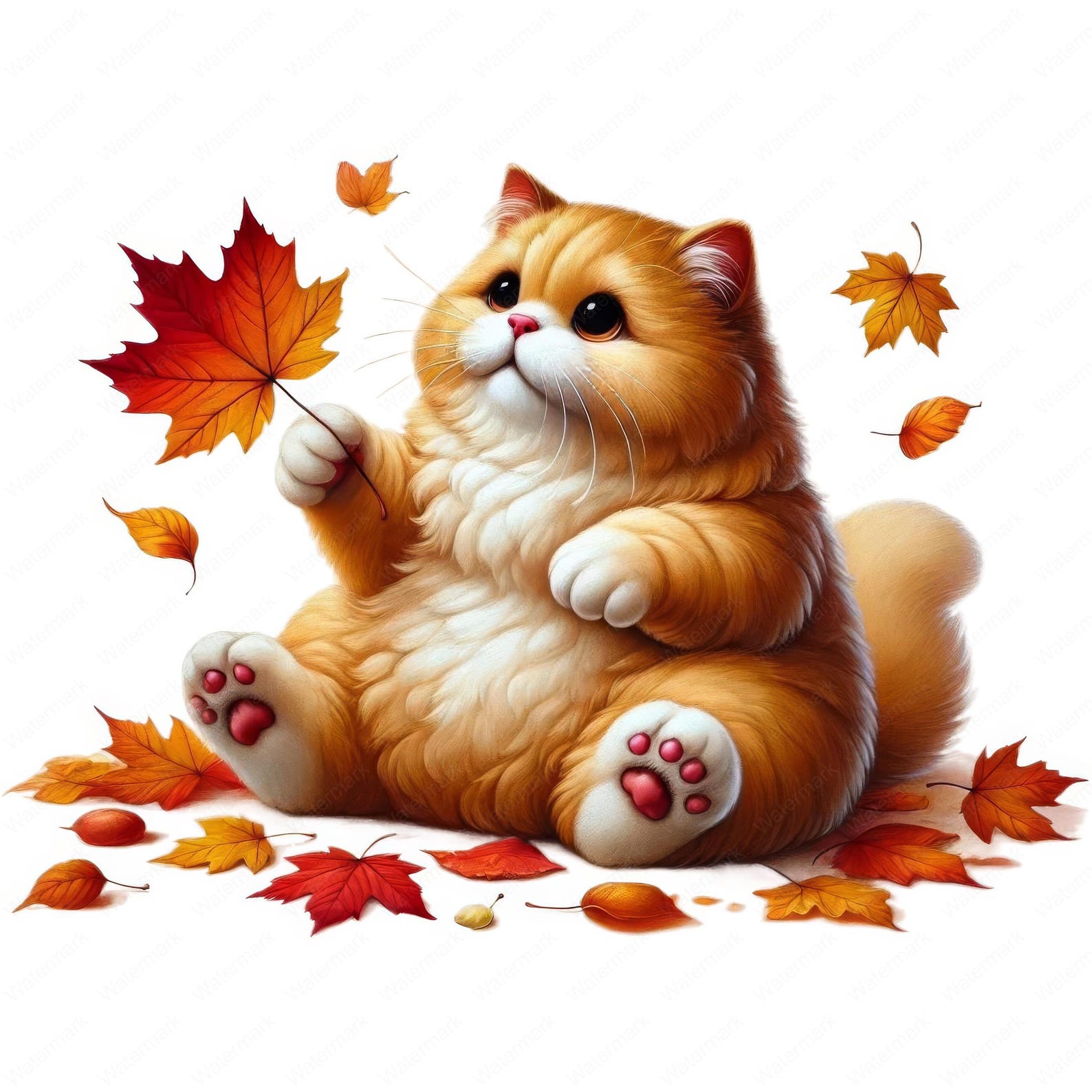 Cute Fall Cat Clipart Bundle | Autumn Leaves Art (digital Download) - Etsy