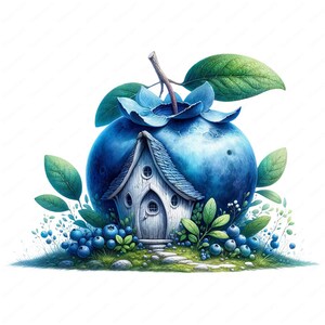 Blueberry House Clipart: Fantasy Art Printables (digital Download) - Etsy