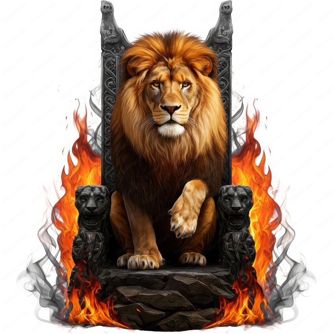 Fantasy Lion Clipart | Fiery Realistic PNG Bundle | 10 High Quality ...