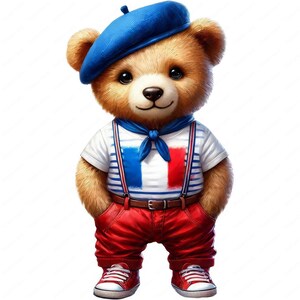 French Teddy Bear Clipart Bundle: Parisian Art (digital Download) - Etsy