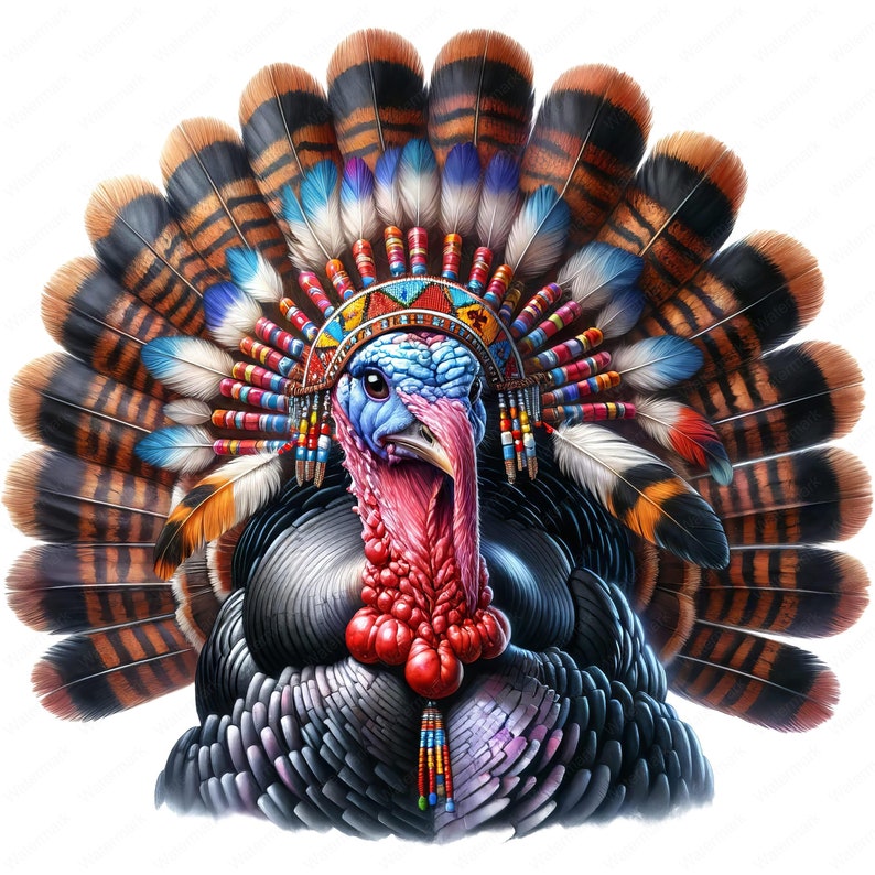 Colorful Thanksgiving Turkey Clipart: Festive Art Designs (digital ...