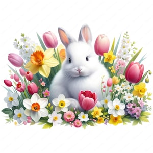 Spring Rabbit Clipart | Charming Spring Rabbit Clipart Bundle | 10 High ...