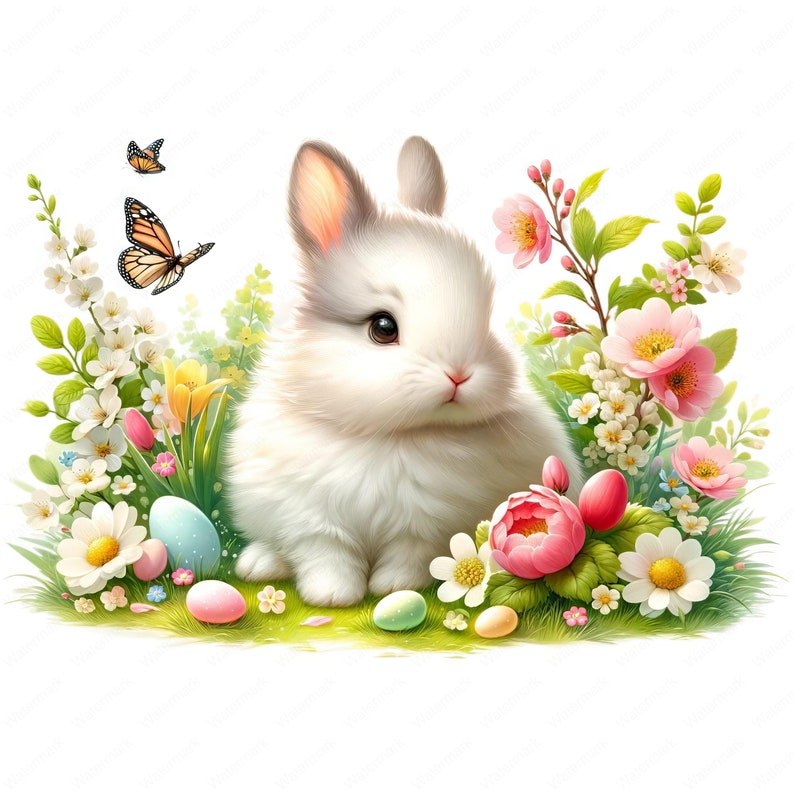 Spring Rabbit Clipart Bundle: Easter Art, Commercial Use (digital ...