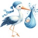 Stork Baby Boy Clipart Bundle | Baby Shower Art (digital Download) - Etsy