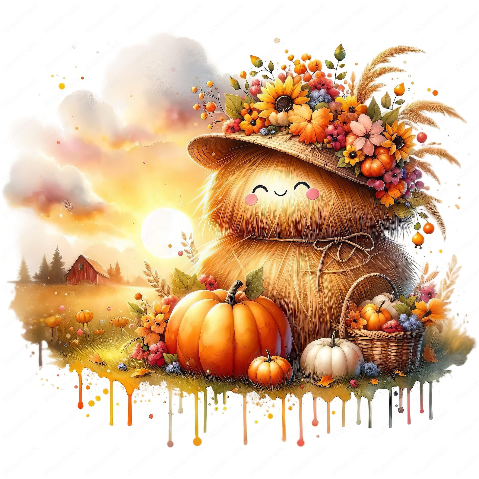 Fall Thanksgiving Clipart Bundle | Festive JPG & PNG Designs (digital ...