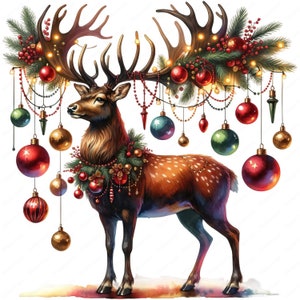Retro Christmas Clipart Bundle: 10 Vintage Holiday Designs (digital ...
