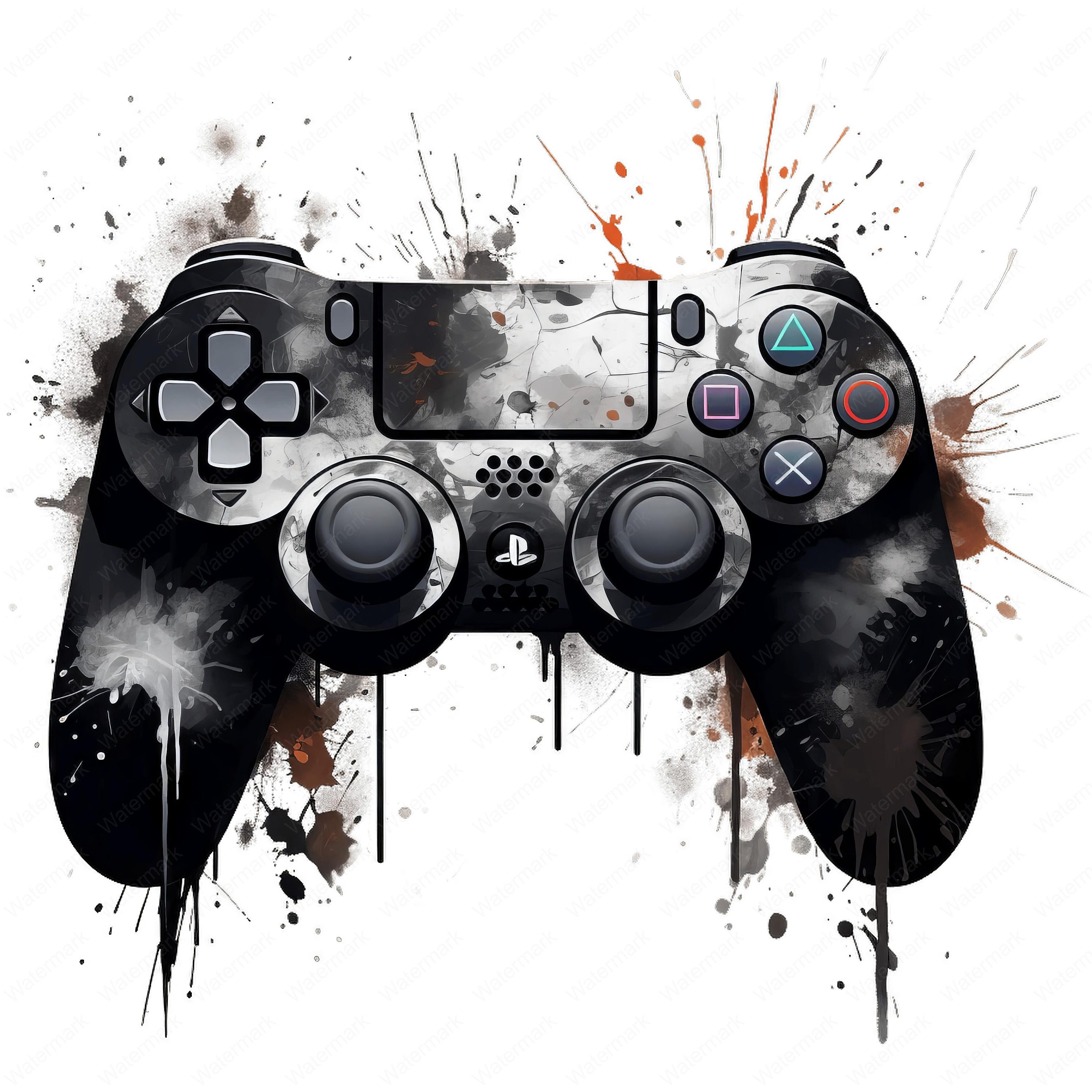Monochrome Game Controller Clipart Bundle: Gaming Art Printables ...
