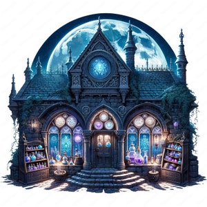Magic Shop Clipart | Enchanting Moonlit Magic Shop Clipart Bundle | 10 ...