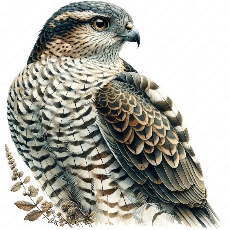 Sparrowhawk Clipart Bundle | Fierce Bird of Prey Designs (digital ...