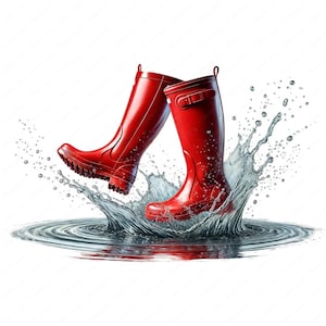 Rain Boot Clipart | Colorful Rain Boot Clipart Bundle | 10 High-quality ...