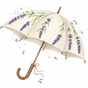 Floral Umbrella Clipart: Watercolor Flower PNG Bundle (digital Download ...