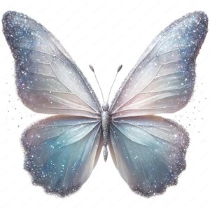 Silver Butterfly Clipart Bundle: Metallic Art Designs (digital Download ...