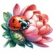 Ladybug Clipart Charming Ladybug and Flower Clipart Bundle 10 High ...