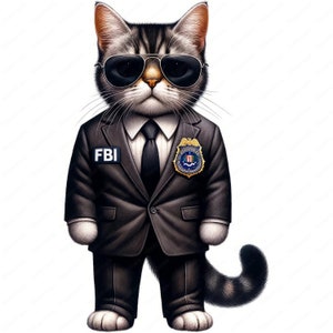 FBI Cat Clipart | Sleek FBI Cat Clipart Bundle | 10 High-quality ...